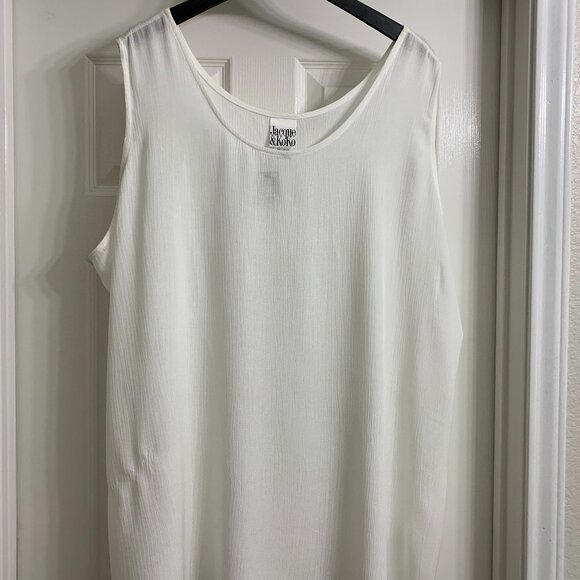 Jacque & Koko | Tops | Jacque Koko Womens White 0 Rayon Sleeveless ...
